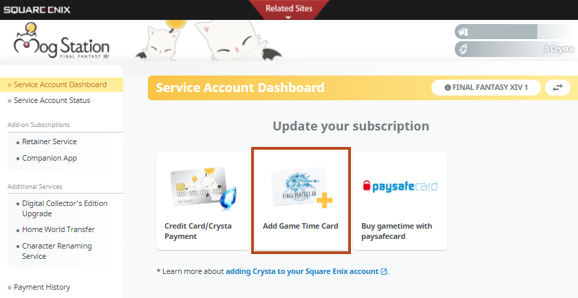 FINAL FANTASY XIV Support Centre